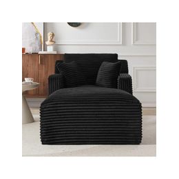ABRIHOME Bequemes Schlafsofa, Relaxsessel ohne Montage in Schwarz | Gr.: onesize