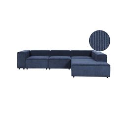 Beliani 3-tlg Ecksofa ARDAL in Blau/Schwarz | Gr.: onesize