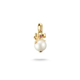 Thomas Sabo Charm-Anh&auml;nger Perle Mit Schleife Connect in gold, rot, wei&szlig; | Gr.: onesize