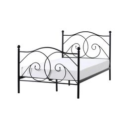 Beliani Doppelbett DINARD in Schwarz - (W) 127 x (H) 118 x (L) 208 cm | Gr.: onesize