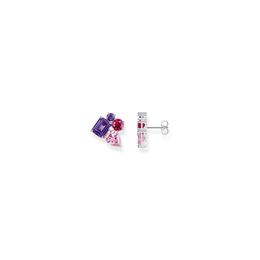 Thomas Sabo Ohrstecker Mit Steinen In Rosa, Rot Und Violett in silber, bunt | Gr.: onesize