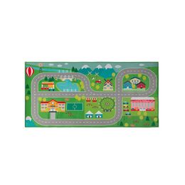 Beliani Kinderteppich SEBEN in Grün/Bunt - (W) 80 x (H) 1 x (L) 150 cm | Gr.: onesize
