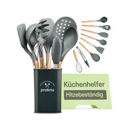 Praknu Silikon Küchenutensilien Set – 8-teiliges Kochbesteck, hitzebeständig | Gr.: onesize