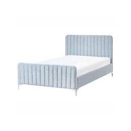 Beliani Doppelbett LUNAN in Blau/Silber - (W) 127 x (H) 101 x (L) 215 cm | Gr.: onesize