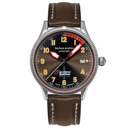 BAUHAUS Herrenuhr Aviation BHA Eurofighter Automatik Dunkelbraun | Gr.: onesize