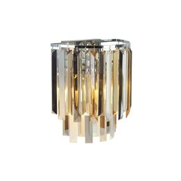 Licht-Erlebnisse Wandlampe (B)29 x (H)28 cm in Chrom Rauchgrau Bernstein Klar/Transparent | Gr.: onesize