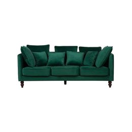 Beliani 3-Sitzer Sofa FENSTAD in Grün/Braun - (W) 200 x (H) 97 x (L) 95 cm | Gr.: onesize
