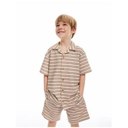 KOTON TSHIRT SS POLO in Ekru Gestreift | Gr.: 7-8 Jahre
