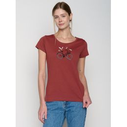 Greenbomb T-Shirt Bike Seagulls in Dusty Berry | Gr.: S