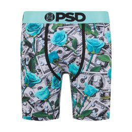 PSD Boxershorts 'Cash & Roses' Herren Größe XS hellblau / grün / weiß