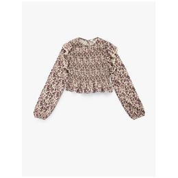 KOTON BLUSE LS in Beige Gemustert | Gr.: 6-8 Jahre