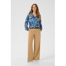 Culture Langarm-Bluse CUmadi Relaxed fit in Blue Flower Foil | Gr.: XL