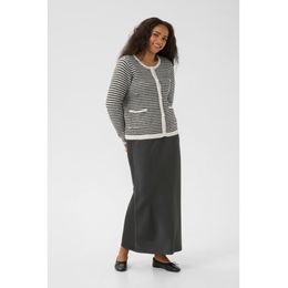 Kaffe curve Strickjacke KCelanna Regular fit in Light Grey M./Black Structure | Gr.: XL