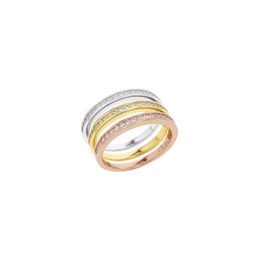Amor Ring Silber 925, rhodiniert+gelbvergoldet+ros&eacute;vergoldet in Tricolor | Gr.: 60