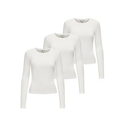 Only Longsleeve 3er Pack in Ecru | Gr.: XL