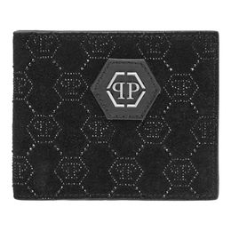 Philipp Plein Portemonnaies - Franz&ouml;sische Brieftasche Monogram Mit Schmuckstein - Gr. unisize - in Schwarz - f&uuml;r Damen