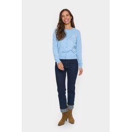 Saint Tropez Strickjacke ValentinaSZ Gerade Passform in Airy Blue | Gr.: XL