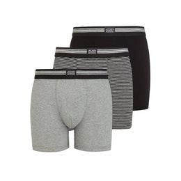 Jockey Boxershorts Cotton Stretch 3 Stück in Grau/Schwarz | Gr.: M
