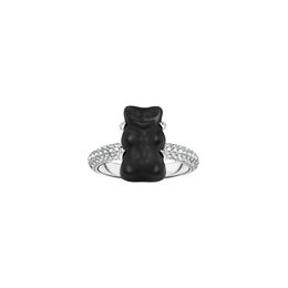 Thomas Sabo Ring Mit Schwarzem Goldb&auml;ren Und Steinen in silber, bunt | Gr.: 56