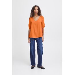 Ichi Kurzarm-Bluse IHMAIN Regular fit in Coral Rose | Gr.: 34