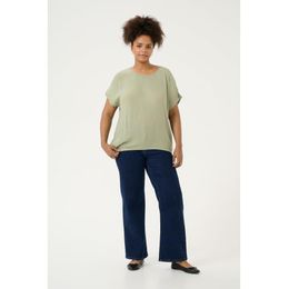 Kaffe curve Kurzarm-Bluse KCami Loose fit in Oil Green | Gr.: 46