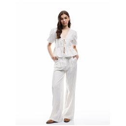 KOTON BLUSE SS in Beige Gestreift | Gr.: 38