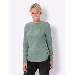 Sieh an! Strickpullover in jade-ecru-meliert | Gr.: 48