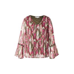 Only Carmakoma Bluse 'CARAUGUSTINA' Damen Größe XXXL oliv / pink / weiß