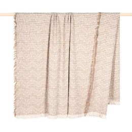 Wohndecke Pad "Waffle, Waffelpique-Decke", beige (sand), B:150cm L:200cm, Mischgewebe, Wohndecken, Made in Europe