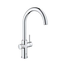 Grohe Red Duo 1-Loch-Armatur und Boiler L-Size Chrom C-Auslauf 30079001