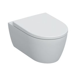 Geberit iCon Set Wand-WC Tiefsp&uuml;ler geschlossene Form Rimfree, WC-Sitz T 53cm Absenkautom. Quick-Release Bef&uuml;r von oben, Wei&szlig; 501664001