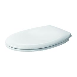 Duravit WC-Sitz, Oval, Wei&szlig; Hochglanz 376x43x446mm, ohne Absenkautomatik, Edelstahl-Scharniere 0064200000