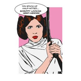 Bild Komar "Star Wars Classic Comic Quote Leia", bunt (farbe bild(er): bunt), B:50cm H:70cm, Holz, Papier, Bilder, Wandbild zur Dekoration im Kinderzimmer - ohne Rahmen