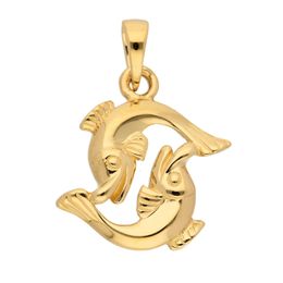Adelia´s Kettenanhänger ADELIA´S "Damen Gold Schmuck 585 Gold Sternzeichen Anhänger Fisch", gold, Schmuckanhänger, Damen, Fische, Gold, Goldschmuck für Damen & Herren