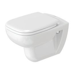 Duravit D-Code WC-Set wandh. Wand-WC, WC-Sitz, Wei&szlig; Hochglanz, Sp&uuml;lrand rimless, Abgang waagerecht, Sp&uuml;lmenge 4,5l 45700900A1