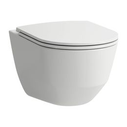 Laufen Tiefsp&uuml;l-WC wandh&auml;ngend mit Pro Pack WC-Sitz 560x360x350mm, sp&uuml;lrandlos mit verdeckter Befestigung, Wei&szlig; H8669570000001