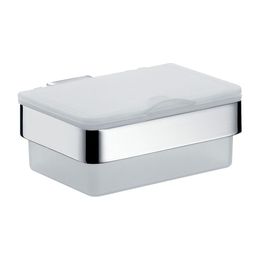 Emco Loft Feuchtpapierhalter Kunststoffbox chrom weiss Wandmontage mit Toilettenpapierhalter und Befestigungsmaterial 053900101