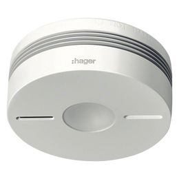 Hager Funk-Dualwarnmelder Komfort Q, IR- Alarmstopp, wei&szlig; TG551A
