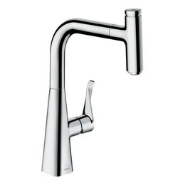 Hansgrohe Metris Select M71 Einhebel-K&uuml;chenmischer 240mm 7l/min Chrom, 1jet Ausziehauslauf, sBox 73802000