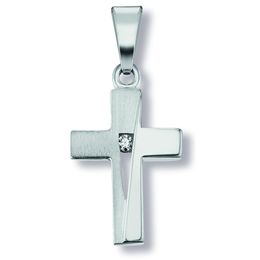 Kettenanhänger ONE ELEMENT "Zirkonia Kreuz Anhänger aus 925 Silber", silber, Schmuckanhänger, Damen, Silber 925 (Sterlingsilber), Damen Silber Schmuck