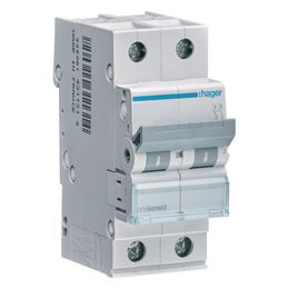 Hager Leitungsschutzschalter 2 polig 6kA C-Charakteristik 10A 2 Module MCN210