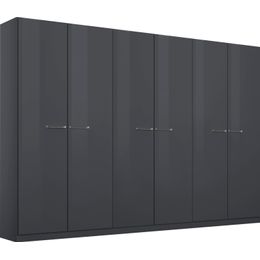 Drehtürenschrank Rauch "Kleiderschrank Schrank Garderobe TOPSELLER OTELI inkl. Inneneinteilung", grau (graumetallic, hochglanz effektgrau), B:271cm H:229cm T:54cm, Holzwerkstoff, Schränke, mit zusätzlichen Einlegeböden, optional mit Spiegel MADE IN GERMANY, Topseller