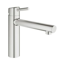 Grohe Concetto 1-Loch-Einhand-Sp&uuml;ltischbatterie Supersteel, mittelhoher Auslauf 31128DC1