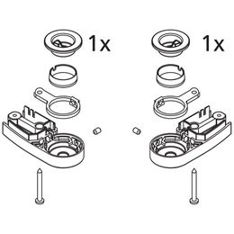 Kermi EBAT024 Set Lager unten Farbe: silber hochglanz 2534008