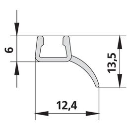 Kermi 6925 1x Dichtleiste 1216 8 L&auml;nge: 2000 mm 2534100
