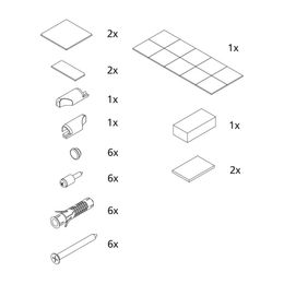 Kermi EBRA025 Set Montagekleinteile Farbe: silber mattglanz 2535213