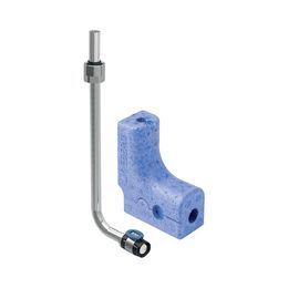 Geberit FlowFit Metallrohr-Anschlussbogen 90 Grad mit Anschlussverschraubung f&uuml;r Eurokonus d 20mm, d1 15mm, L1 30cm, vernickelt 619401221