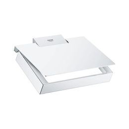 Grohe Selection Cube WC-Papierhalter, Toilettenpapierhalter mit Deckel, Chrom 40781000