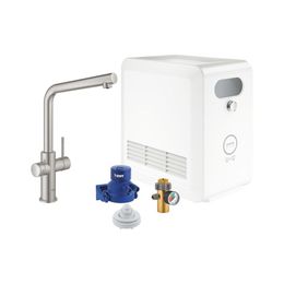 Grohe L-Auslauf Set Grohe Blue Professional, mit Grohe Blue Einhand-Sp&uuml;ltischbatterie, Supersteel 31347DC3