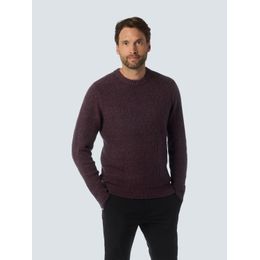 Strickpullover NO EXCESS, Herren, Gr. XL, lila (aubergine), Strick, Obermaterial: 31% Polyacryl, 29% Baumwolle, 22% Polyamid, 14% Modal, 4% sonstige Fasern, meliert, unifarben, gerade hüftbedeckend, Rundhals, Bündchen, Pullover, in melierter Optik